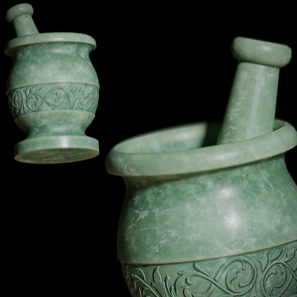 BlenderKit | Download the Carved Jade Mortar and Pestle model