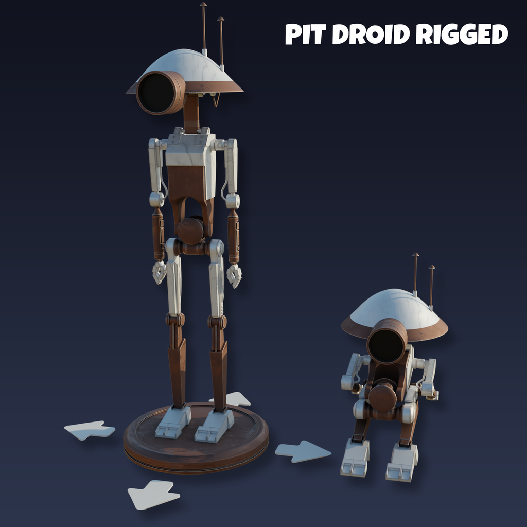 PitDroid Rigging StarWars | Robots Characters models | BlenderKit
