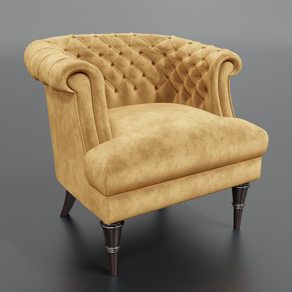 Armchair Katherine Tufted | 3D Armchair models | BlenderKit