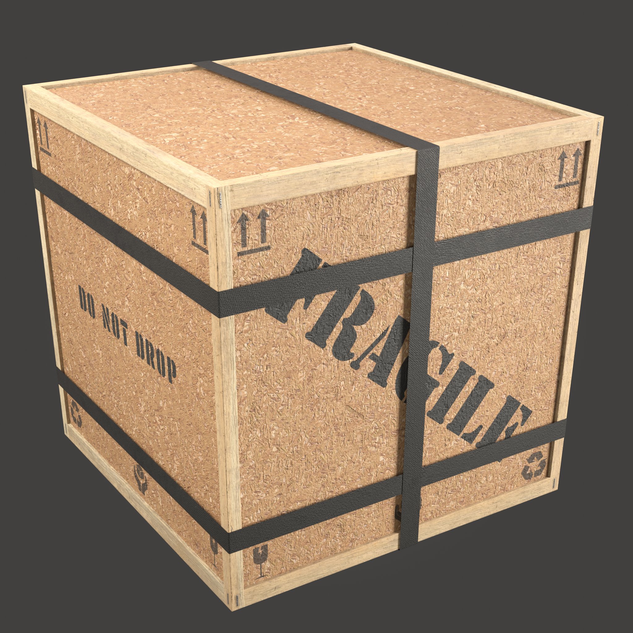 Chipboard cargo box | Containers models | BlenderKit