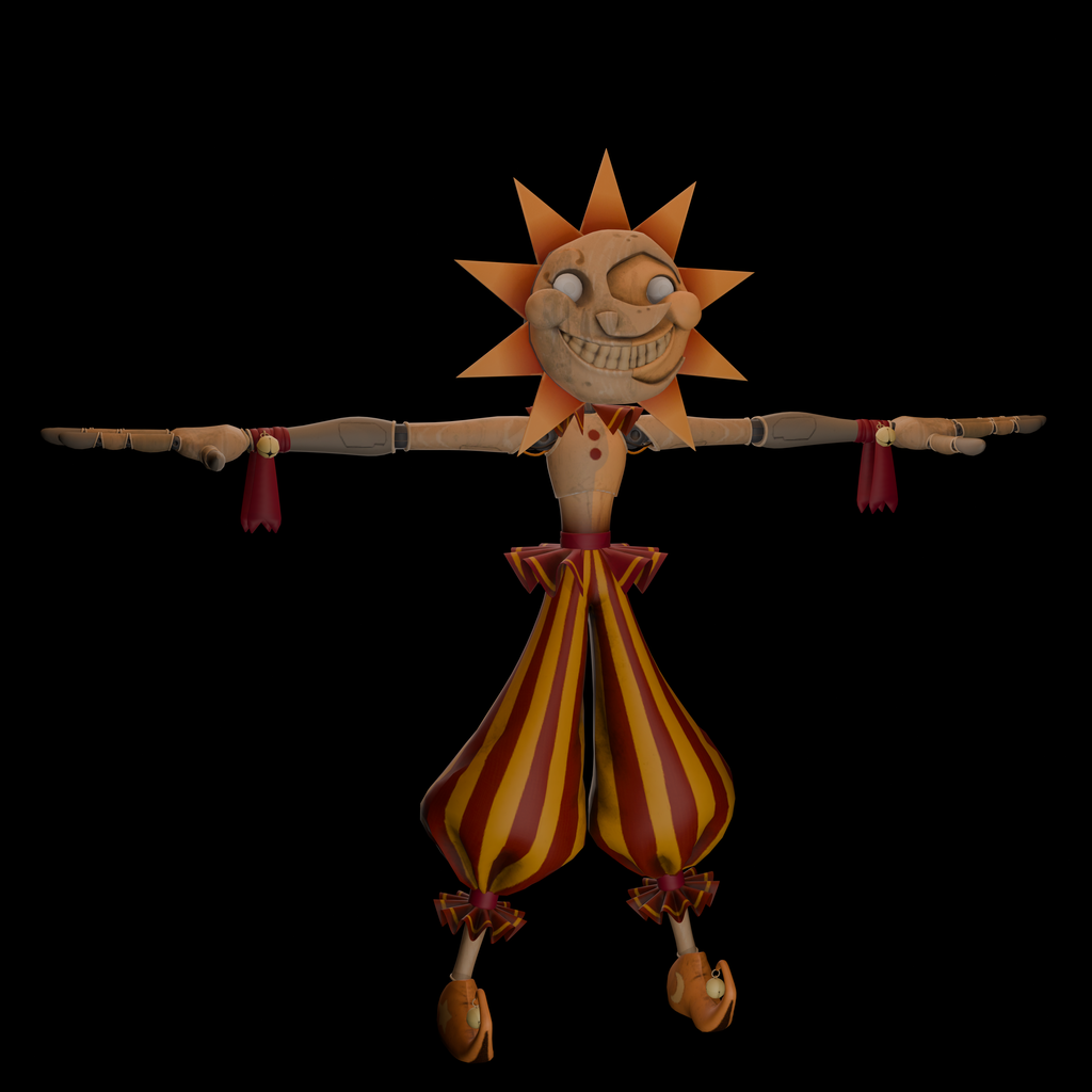 Scary sun robot Rigged | FREE Robots Characters models | BlenderKit