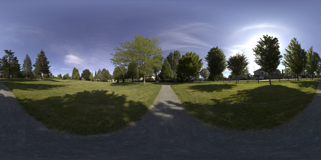 Neighborhood Park Sunny Morning | FREE Landscapes HDRis | BlenderKit