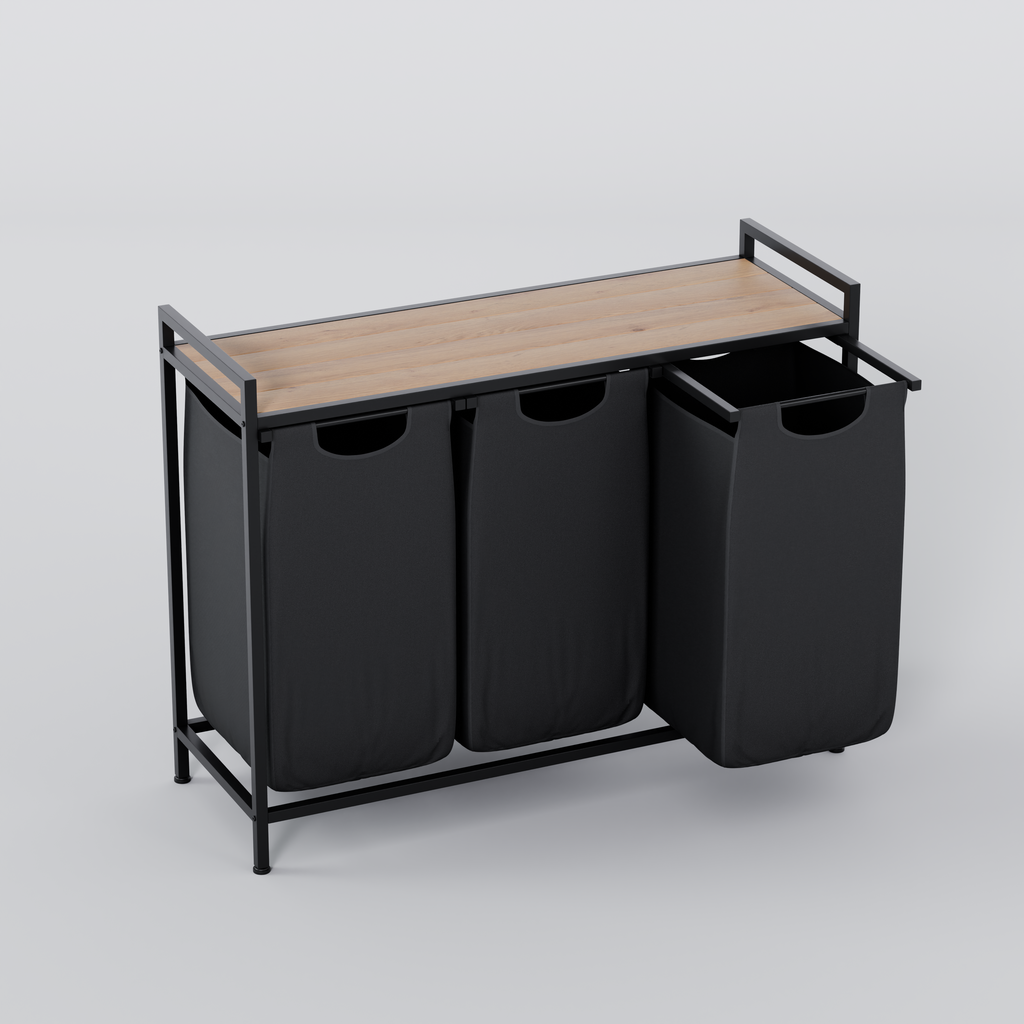 Loft laundry basket with three drawers | Laundry models | BlenderKit