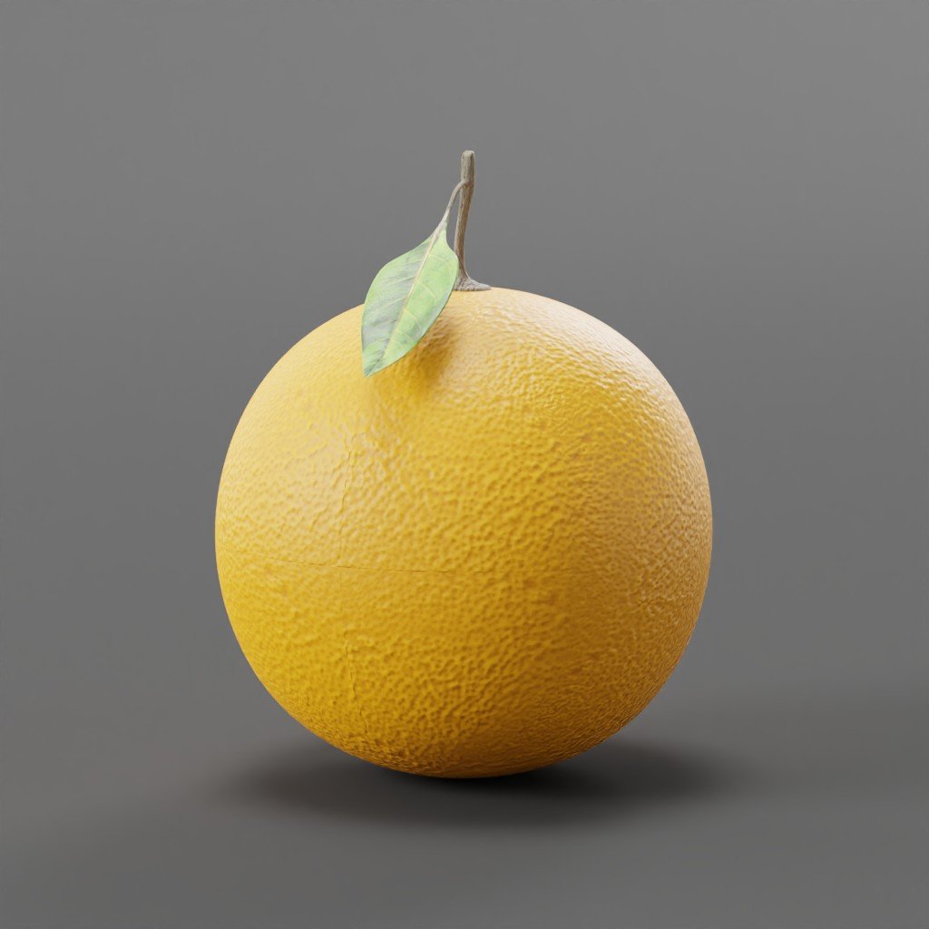 Orange Citrus Fruit with Leaf | Fruit & Vegetables models | BlenderKit
