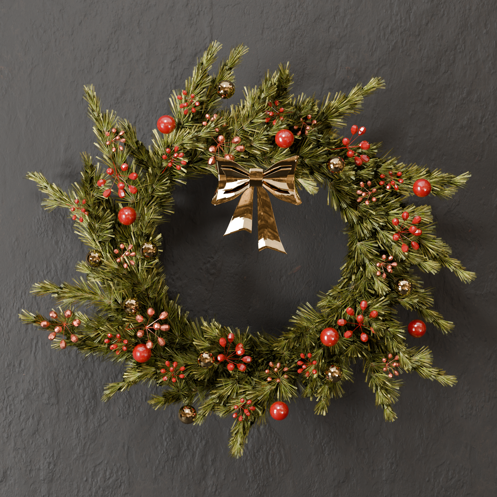 SJ-red wreath | Holiday Decorations models | BlenderKit