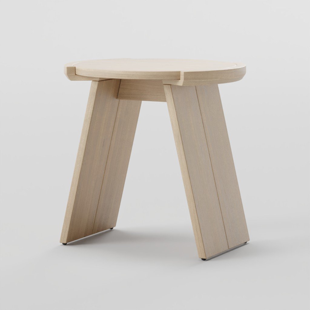 Oak round End table | FREE Tables models | BlenderKit