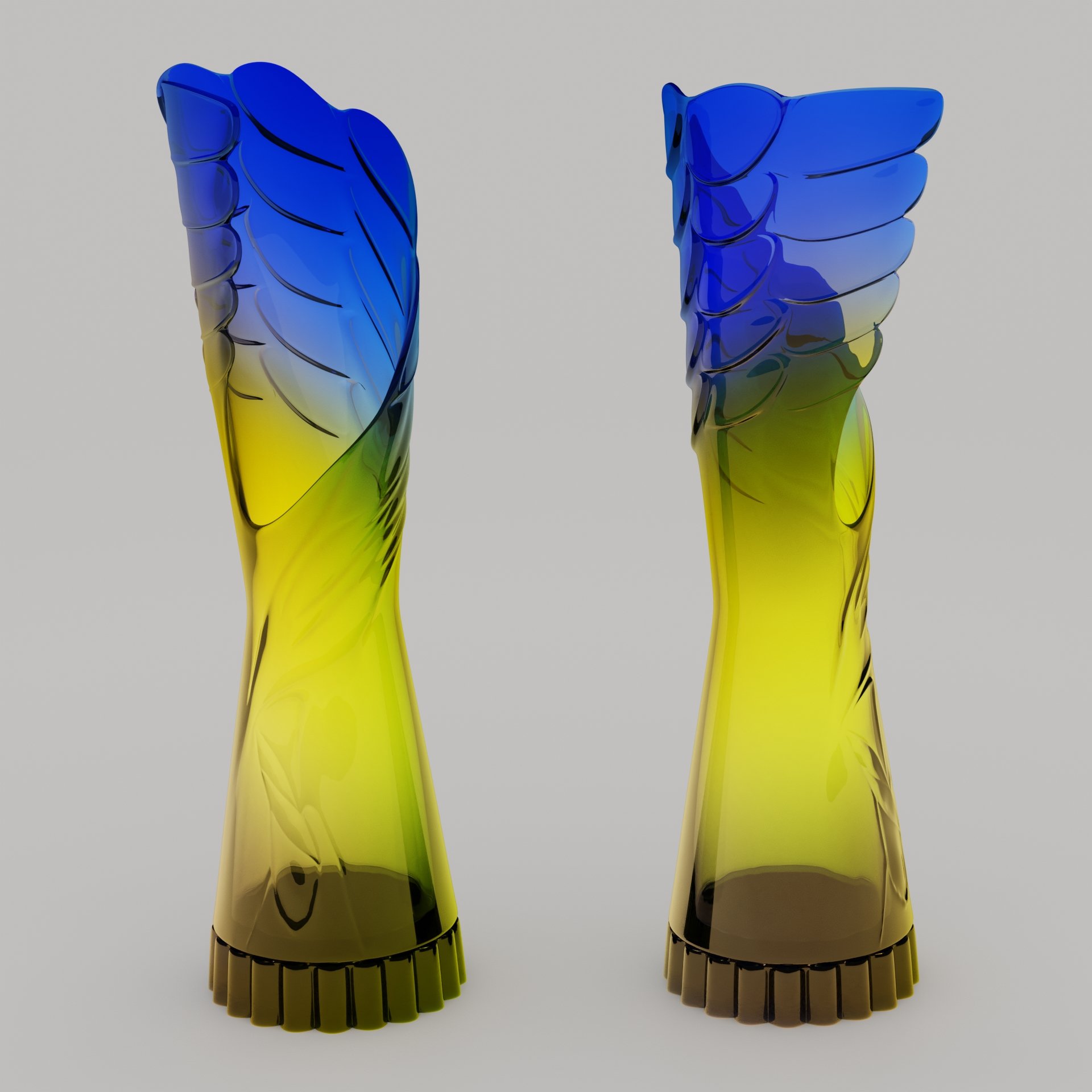 The vase "Cristal Wing" | Vases models | BlenderKit