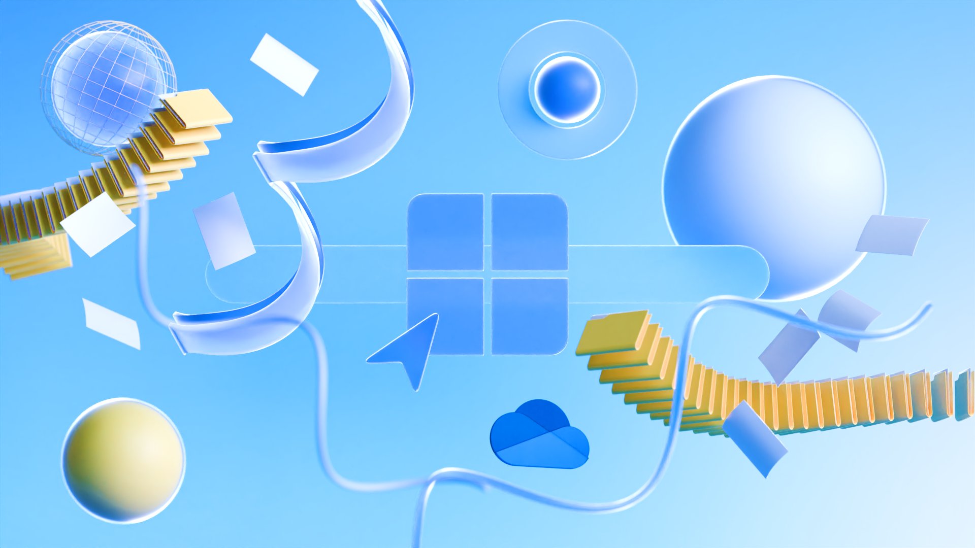 Windows glass morphism style wallpaper | FREE Abstract scenes | BlenderKit