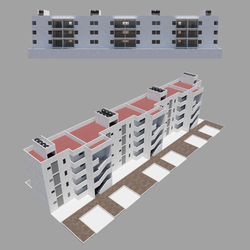 Social Housing | FREE Private Buildings models | BlenderKit