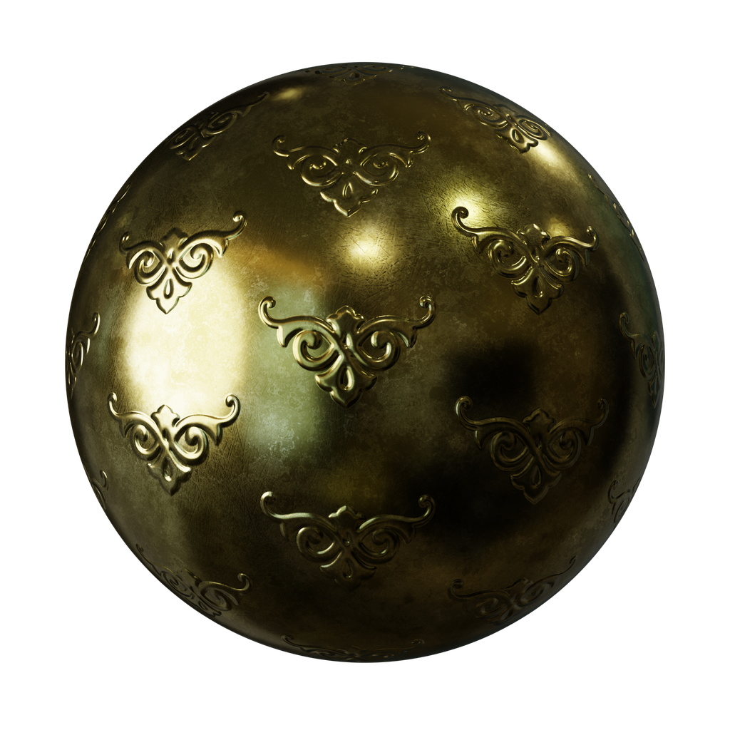 Medivial gold pattern | FREE metal materials | BlenderKit