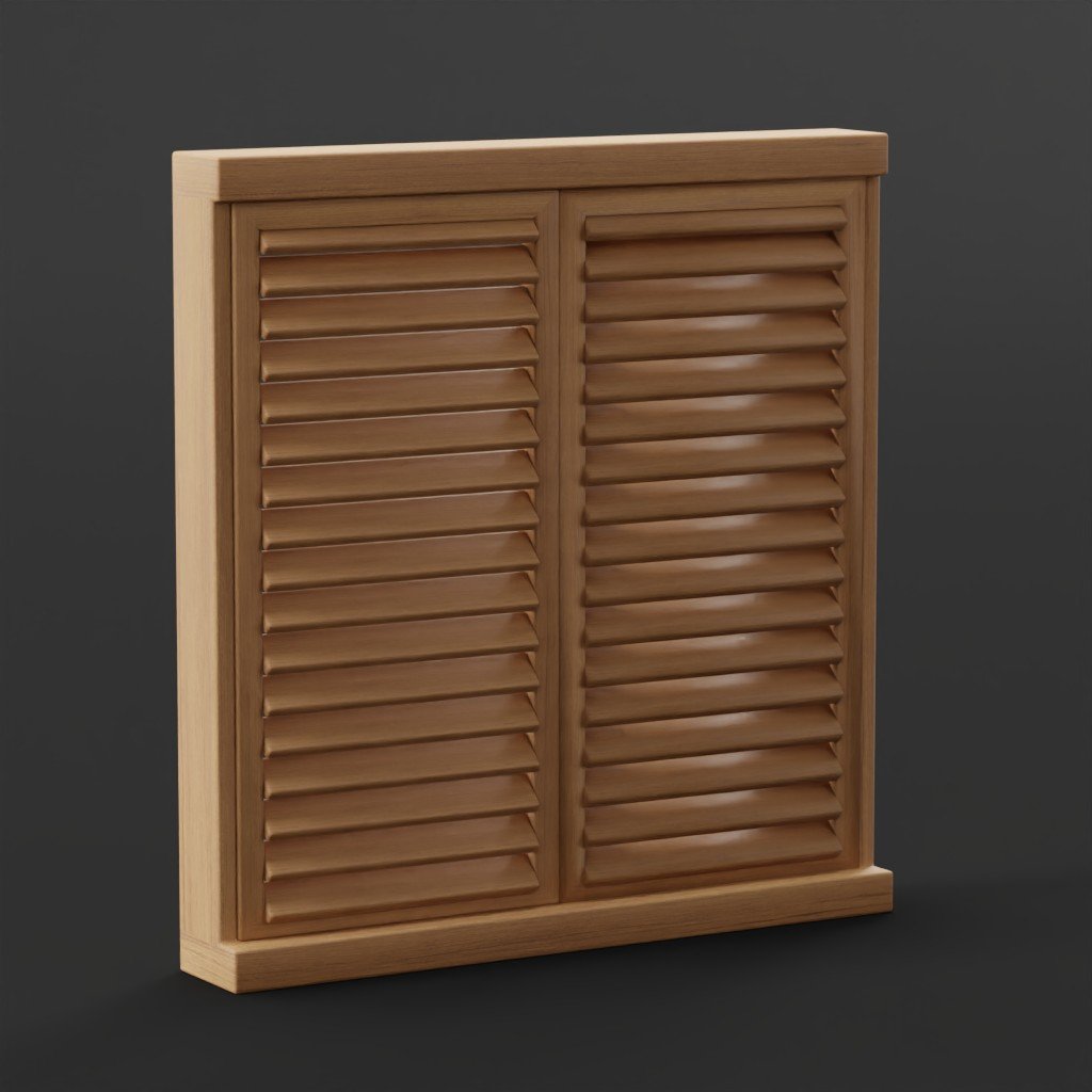 Wood Window 106x17x12 | Windows models | BlenderKit