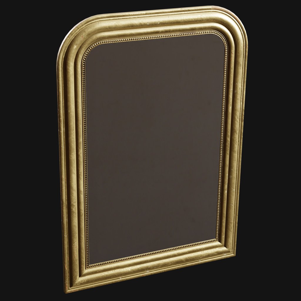 1800s French Wall Mirror Gold | Mirrors models | BlenderKit