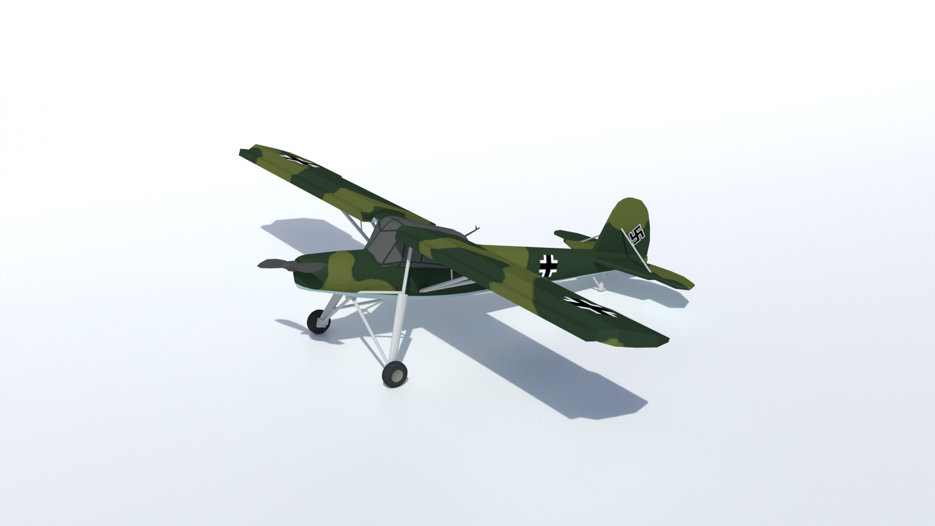 Low Poly Fieseler Fi 156 Storch | Military Aircraft models | BlenderKit