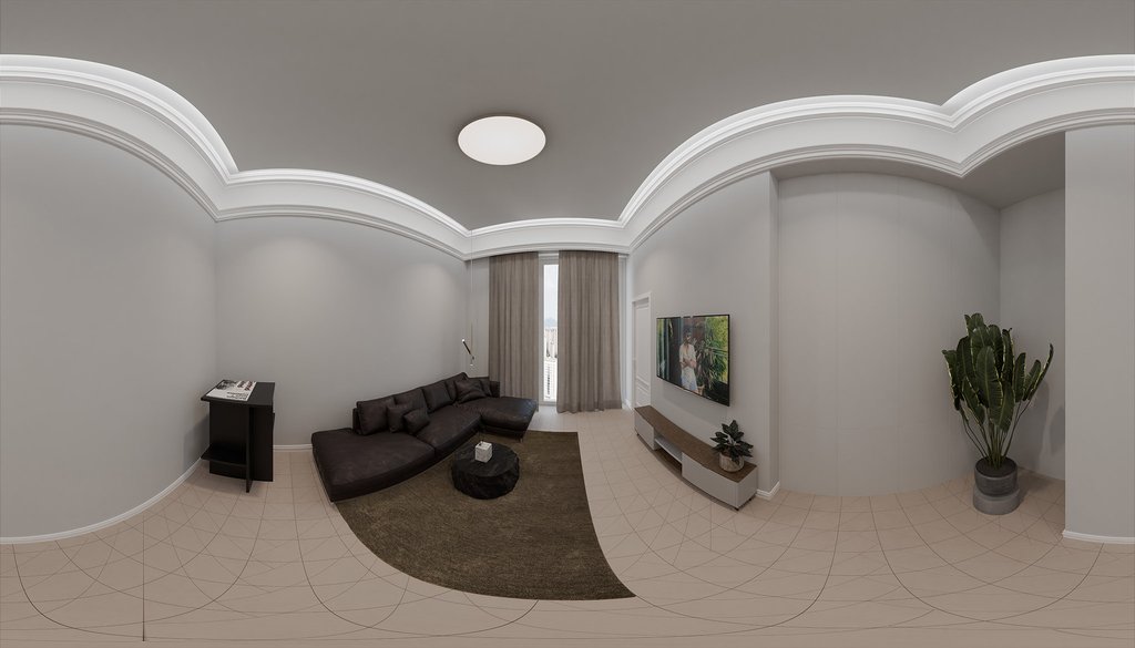 Compact Apartment Living Room | Interiors HDRis | BlenderKit