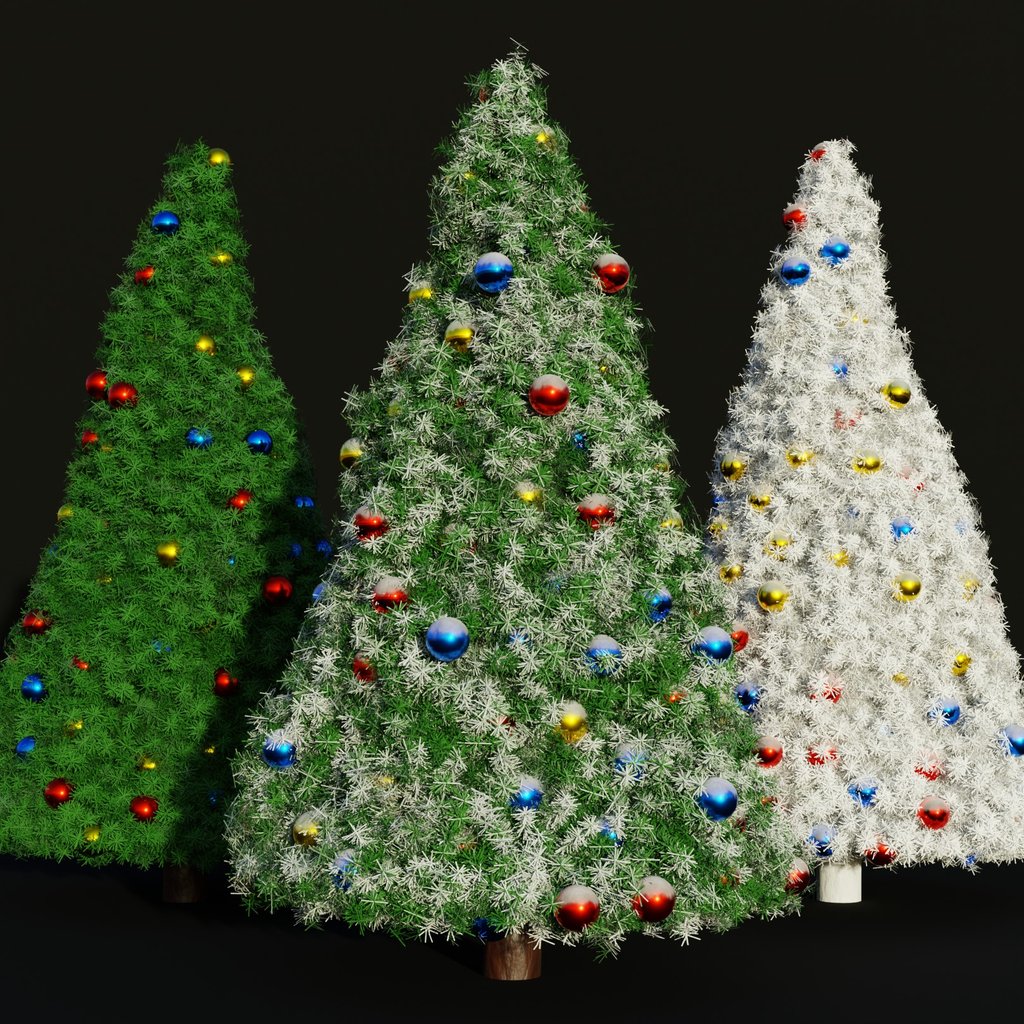 Procedural Christmas Tree with Snow | FREE Holiday Decorations models | BlenderKit