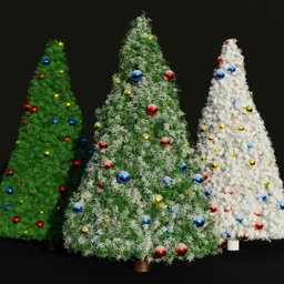 Procedural Christmas Tree with Snow | FREE Holiday Decorations models ...