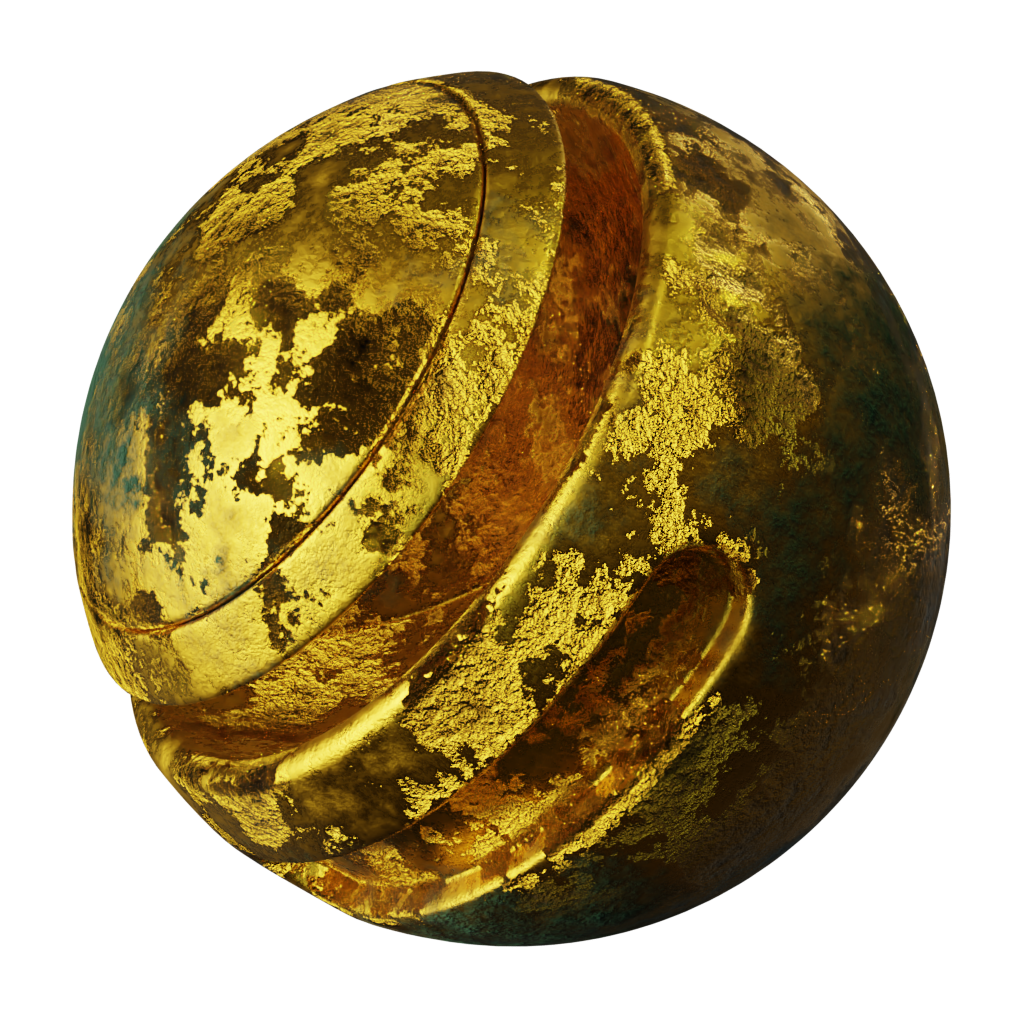 Weathered gold | FREE metal materials | BlenderKit