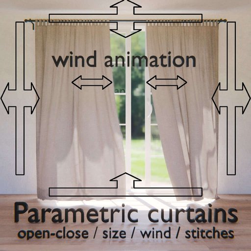 Curtain Parametric | FREE Curtains models | BlenderKit
