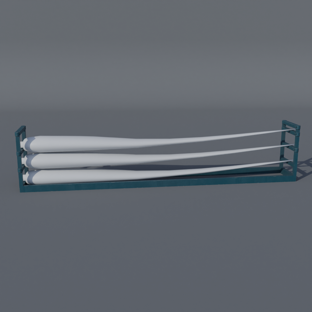 Turbine Blade Tower Storage | FREE Industrial parts models | Blendkit