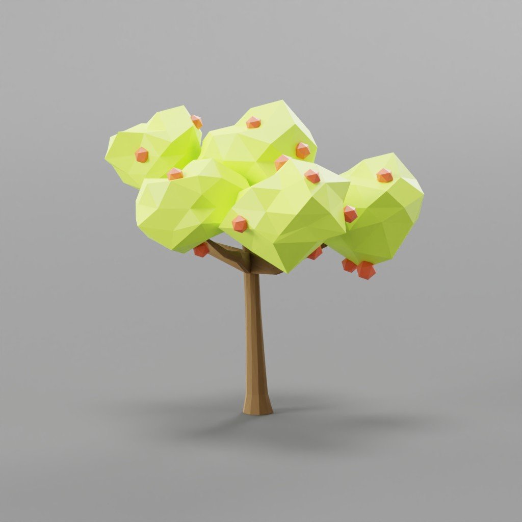 Lowpoly Fruit Trees | Trees models | BlenderKit