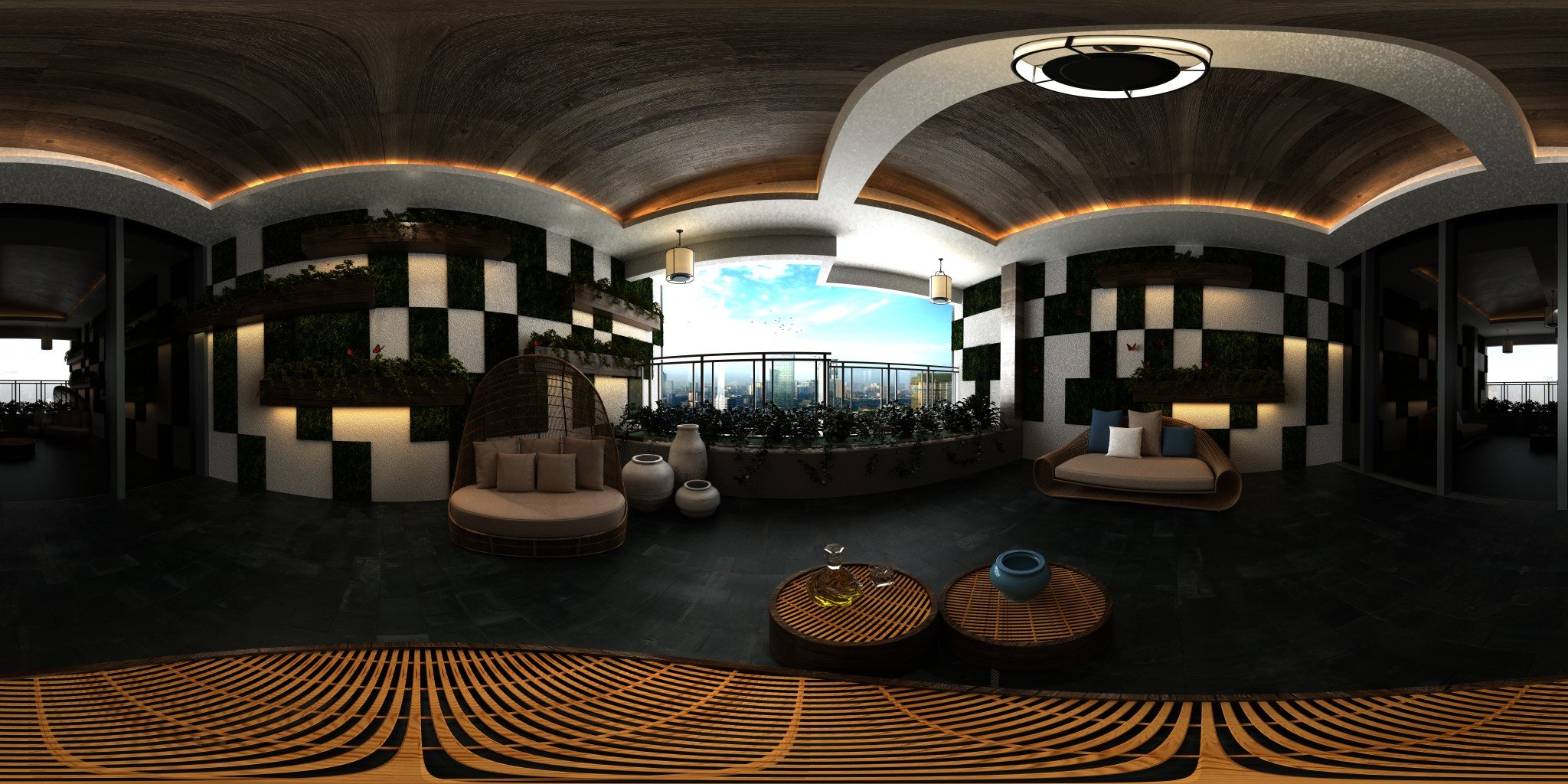 Garden balcony | Interiors HDRis | BlenderKit