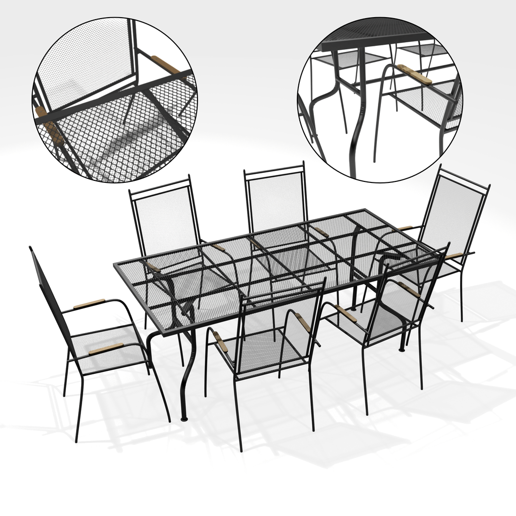 Metal mesh seating set | Chair-table Sets models | BlenderKit
