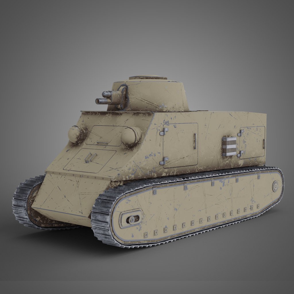 Low Poly Renault R35 Tank | 3D Vehicles models | BlenderKit