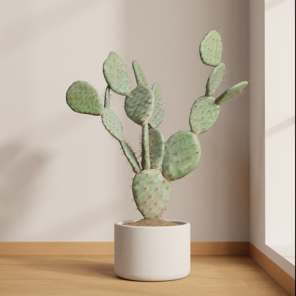 Potted Prickly Pear Cactus | Outdoor Plants models | BlenderKit