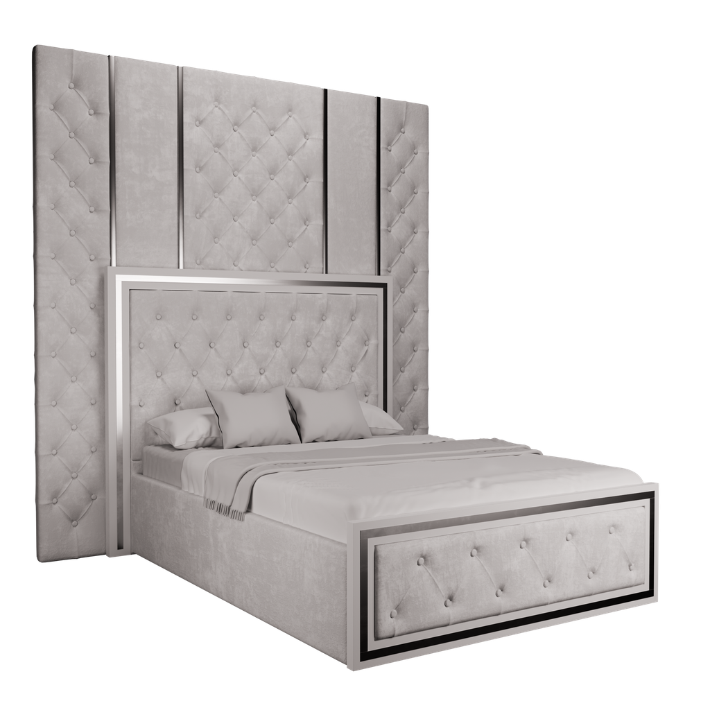 White capitone bed 03 | Beds models | BlenderKit