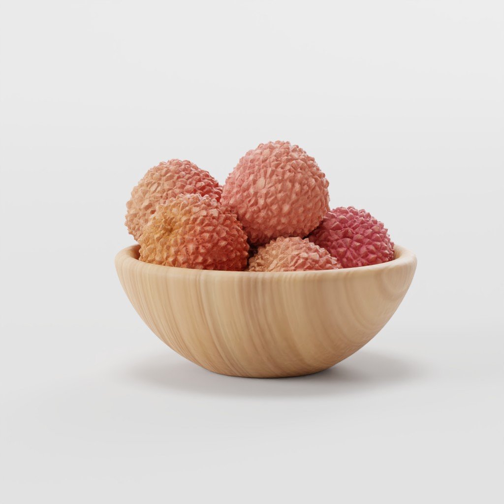 Lychee in bolw | Fruit & Vegetables models | BlenderKit