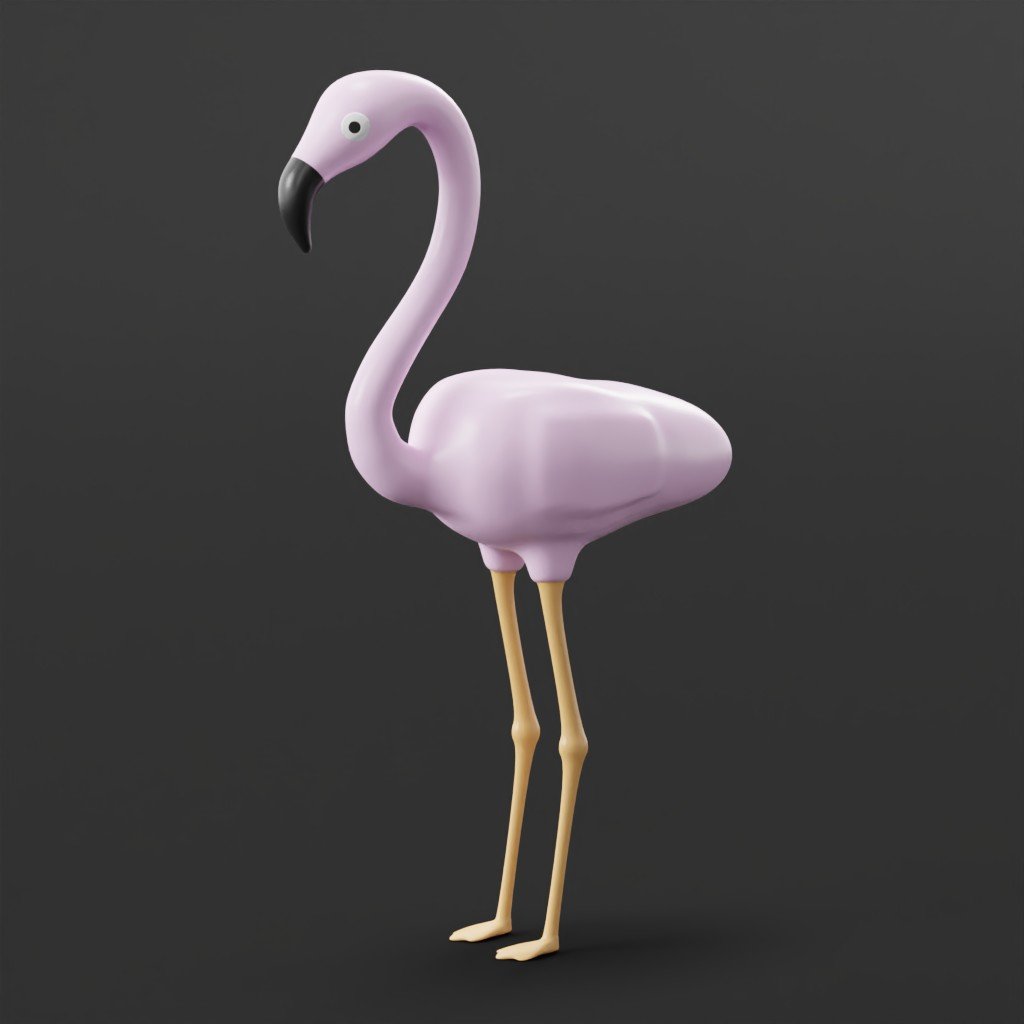 Pink Flamingo Lawn Decoration | Birds models | BlenderKit