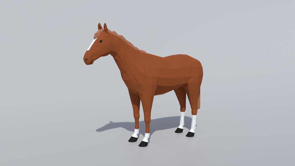 Low Poly Horse | Mammals models | BlenderKit
