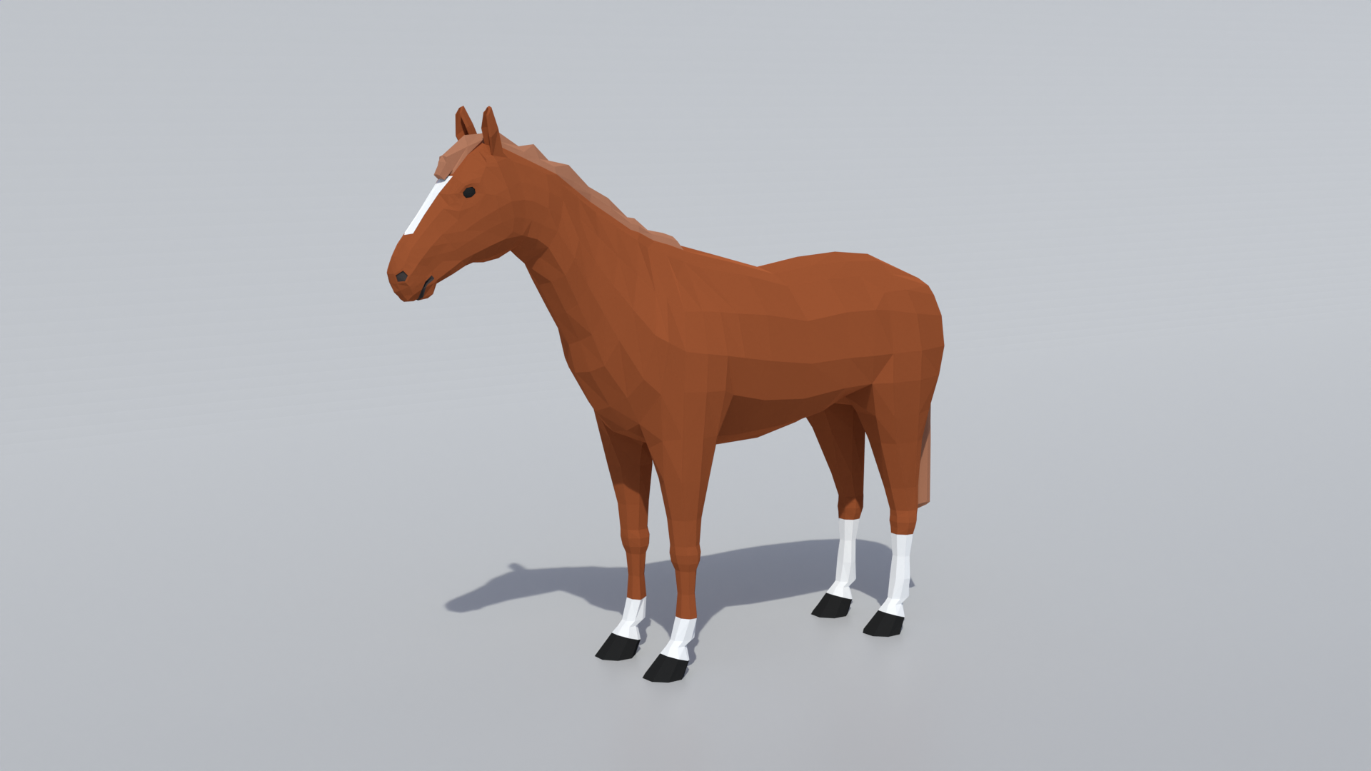 Low Poly Horse | Mammals models | BlenderKit