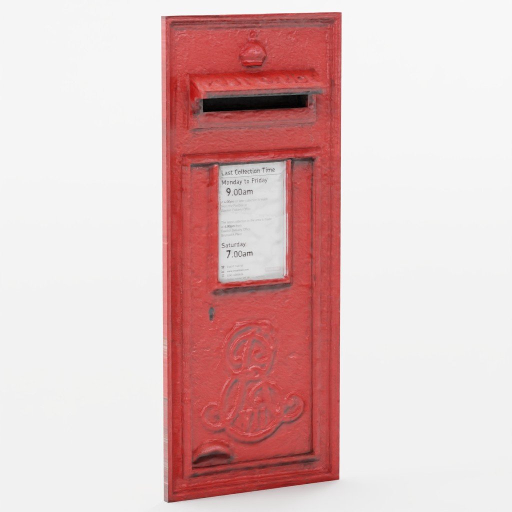 Red Letter Box - Wall Mounted | Urban Environment models | BlenderKit