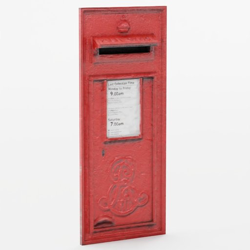 Red Letter Box - Wall Mounted | Urban Environment models | BlenderKit