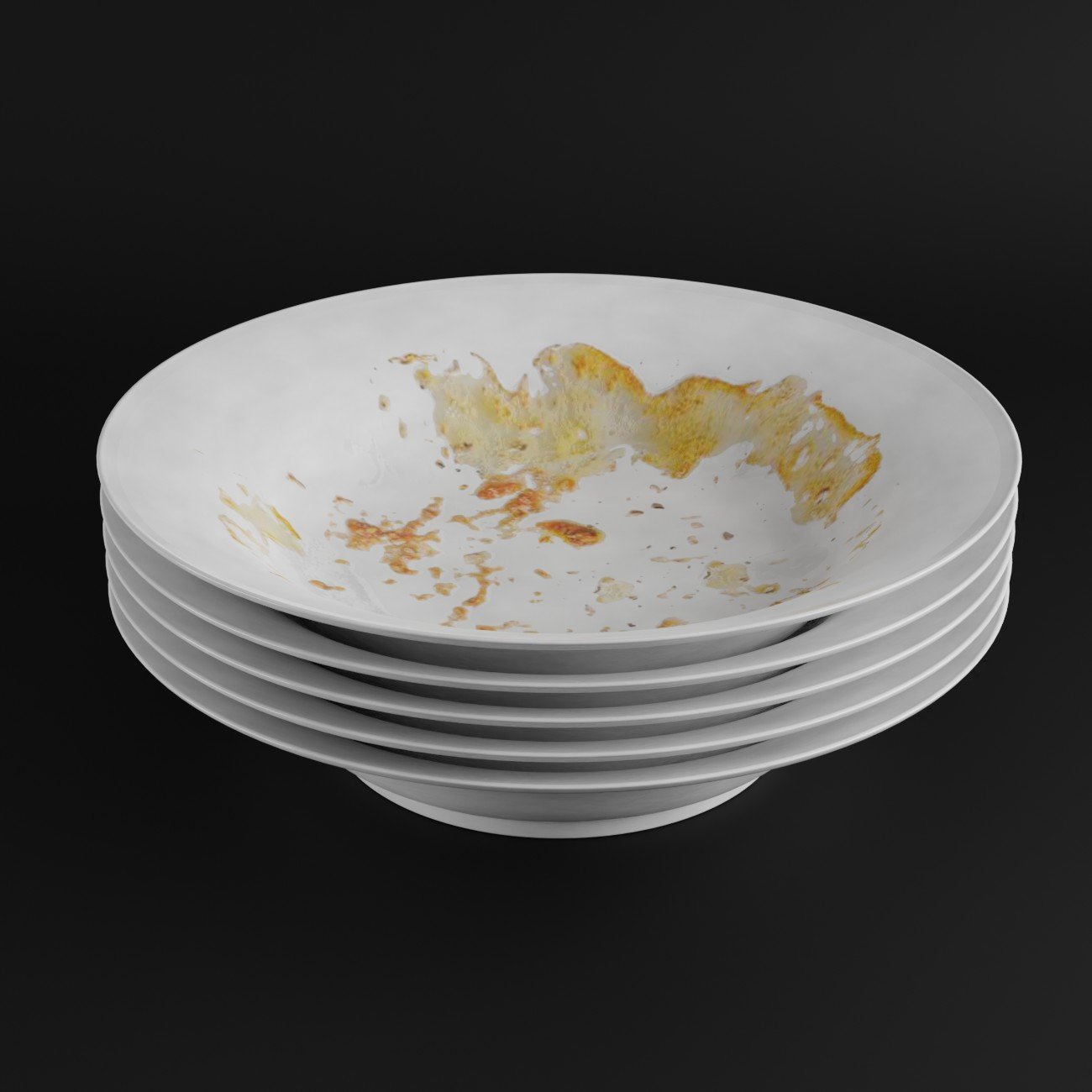 Dirty plates with food scraps | Tableware Sets models | BlenderKit