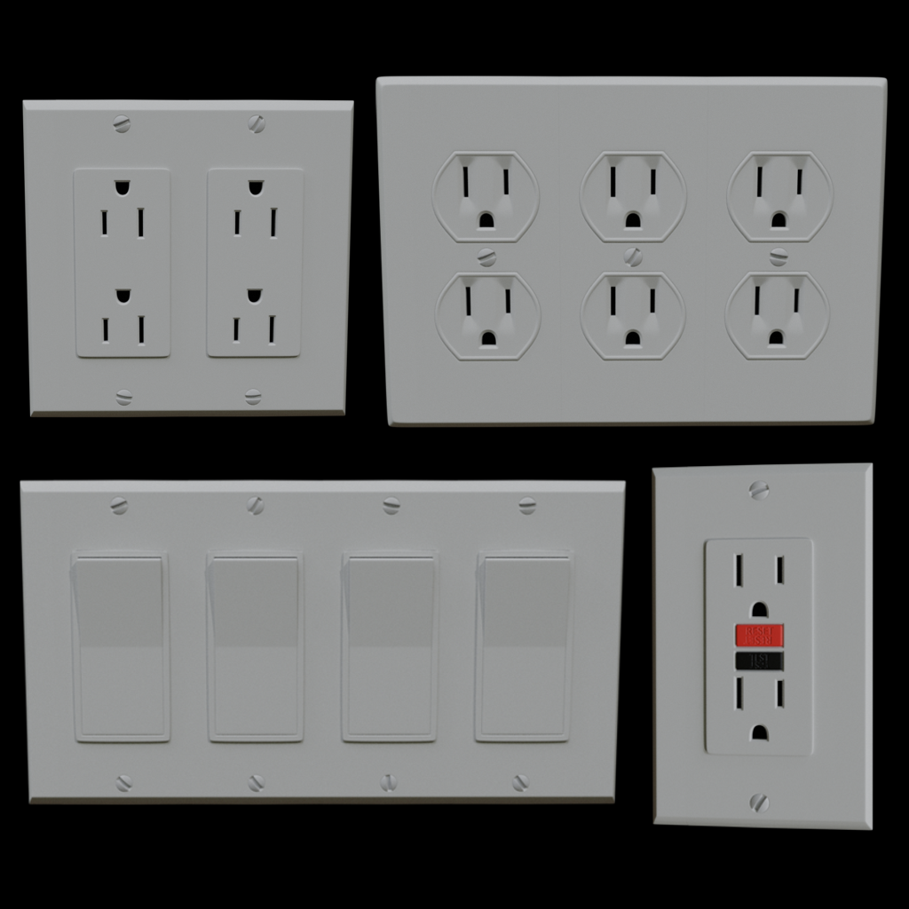 Basic Outlet and Switch Tool | FREE Miscellaneous models | BlenderKit