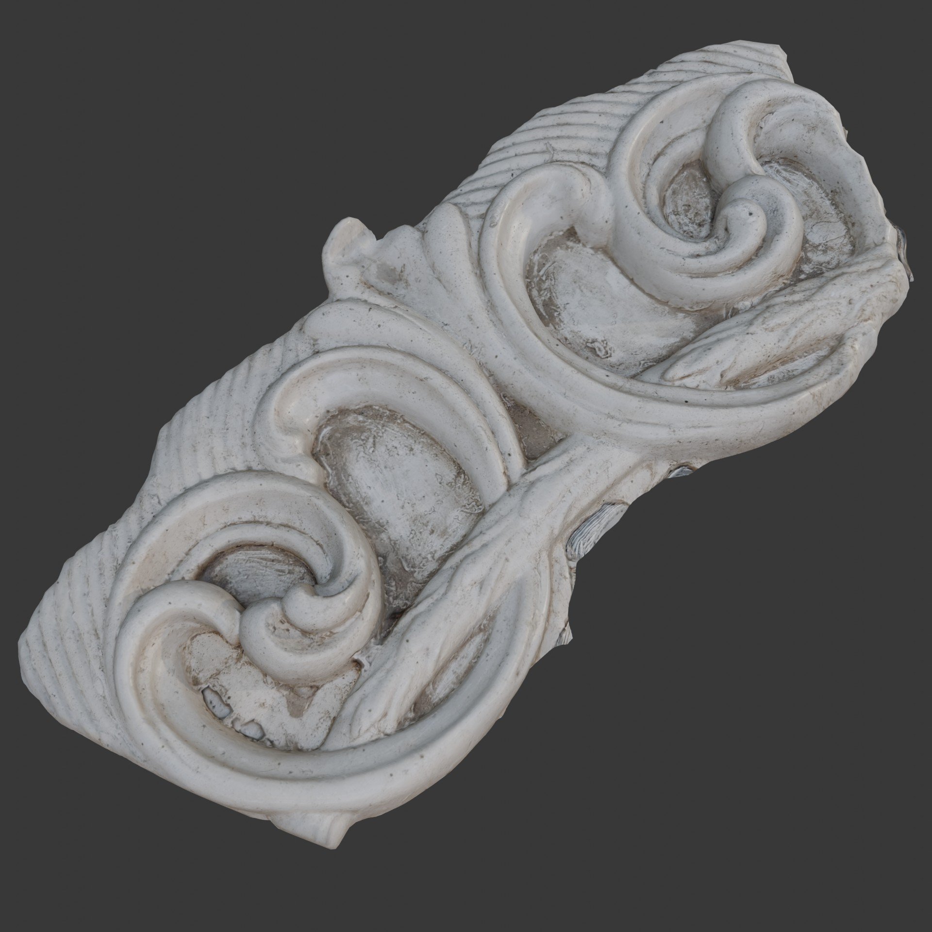 Baroque Scrollwork Fragment | FREE Molding / Carving models | BlenderKit