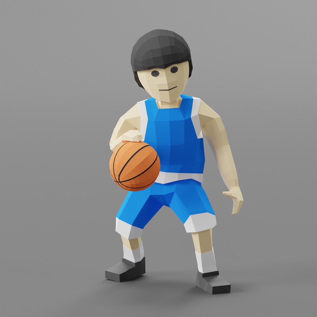 Low Poly Basketball Dribble Animation | Sports Characters models ...