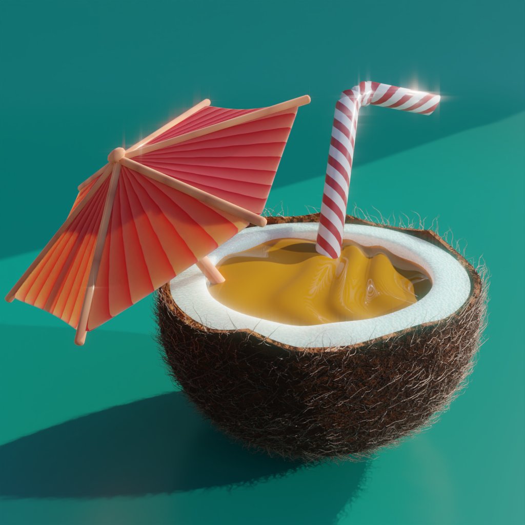 Coconut coctail | Beverages models | BlenderKit