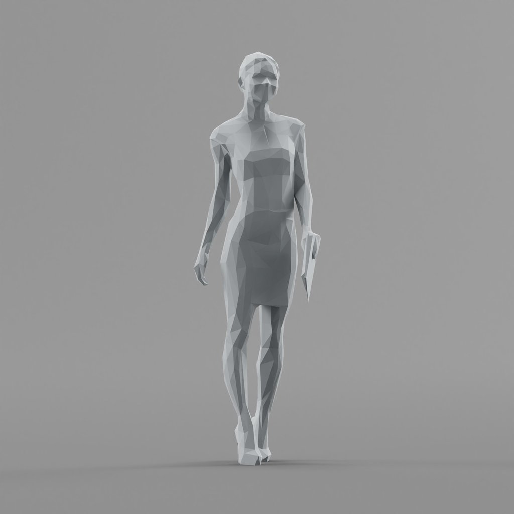 Lowpoly Female Walking | Women models | BlenderKit