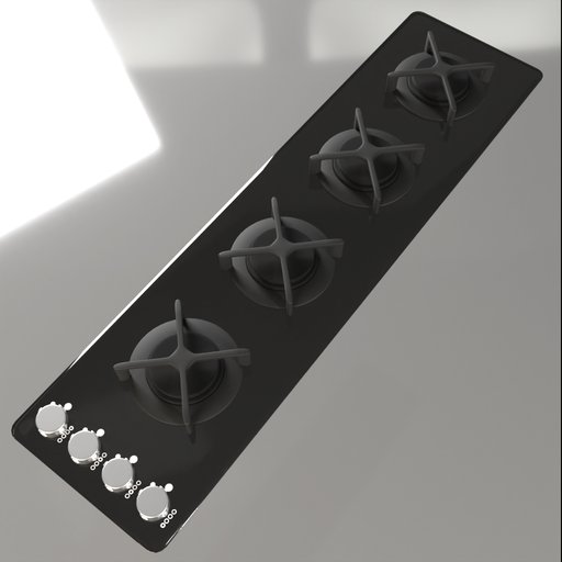 Generic inline four burner Cooktop | FREE Kitchen Appliances models ...