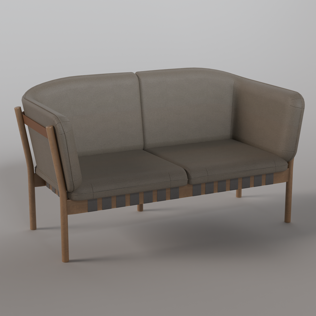 Dowel Two-seater sofa B0 | Sofas models | BlenderKit