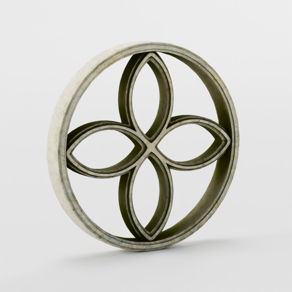 Stone Carving - Mandala Window | Molding / Carving models | BlenderKit