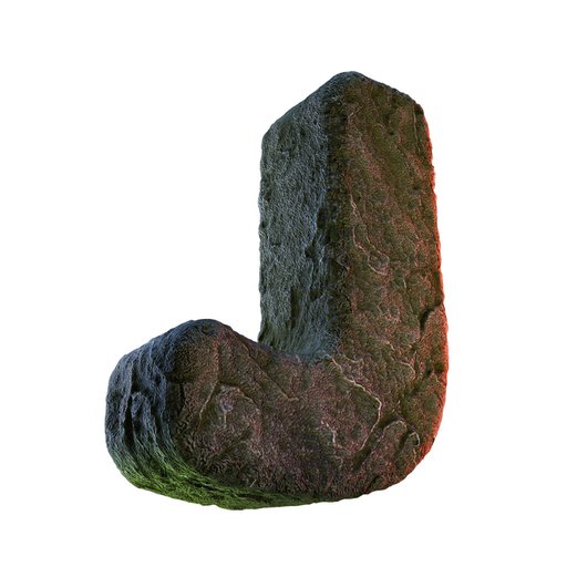 J Letter of Alphabet Stone Carved | Miscellaneous models | BlenderKit