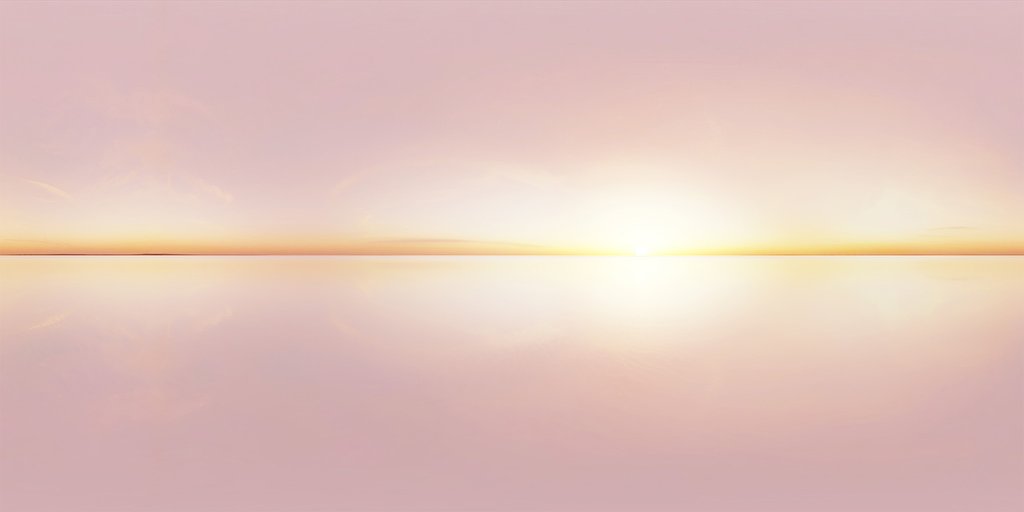 Soft Pink Sunrise Reflection HDRI | Water Environments HDRis | BlenderKit