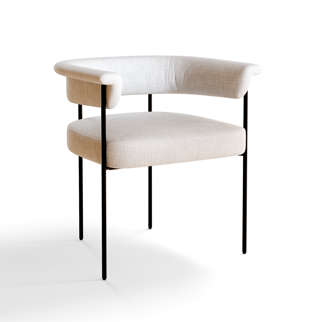Sutter Beige Bouclé Dining Chair | Sitting Chairs models | BlenderKit