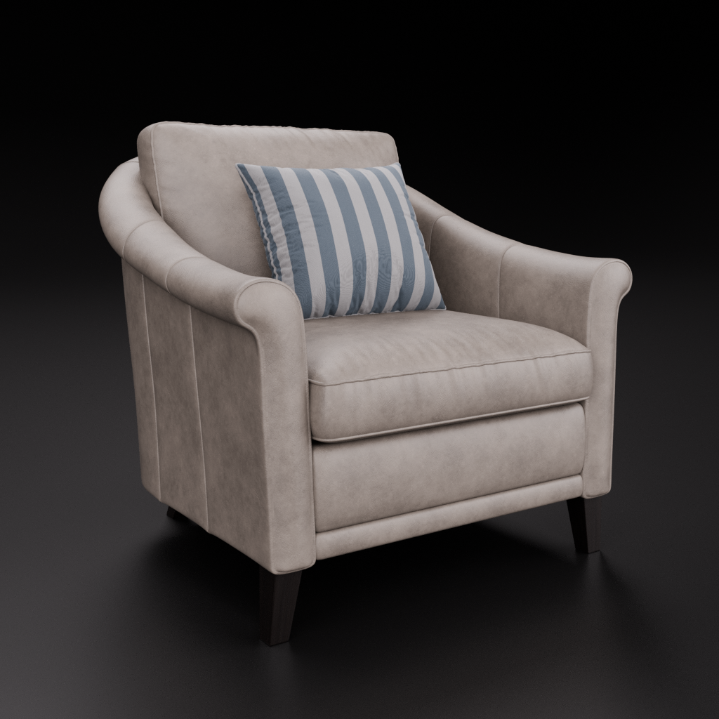 Armchair Sienna Genuine Leather | Armchairs models | BlenderKit