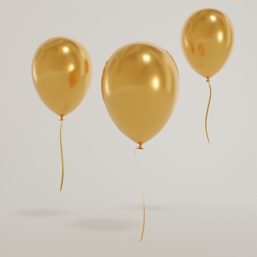 Golden Balloons | FREE Holiday Decorations models | BlenderKit