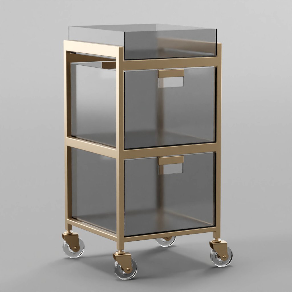 Cart on wheels with storage drawers | Interior Design models | BlenderKit
